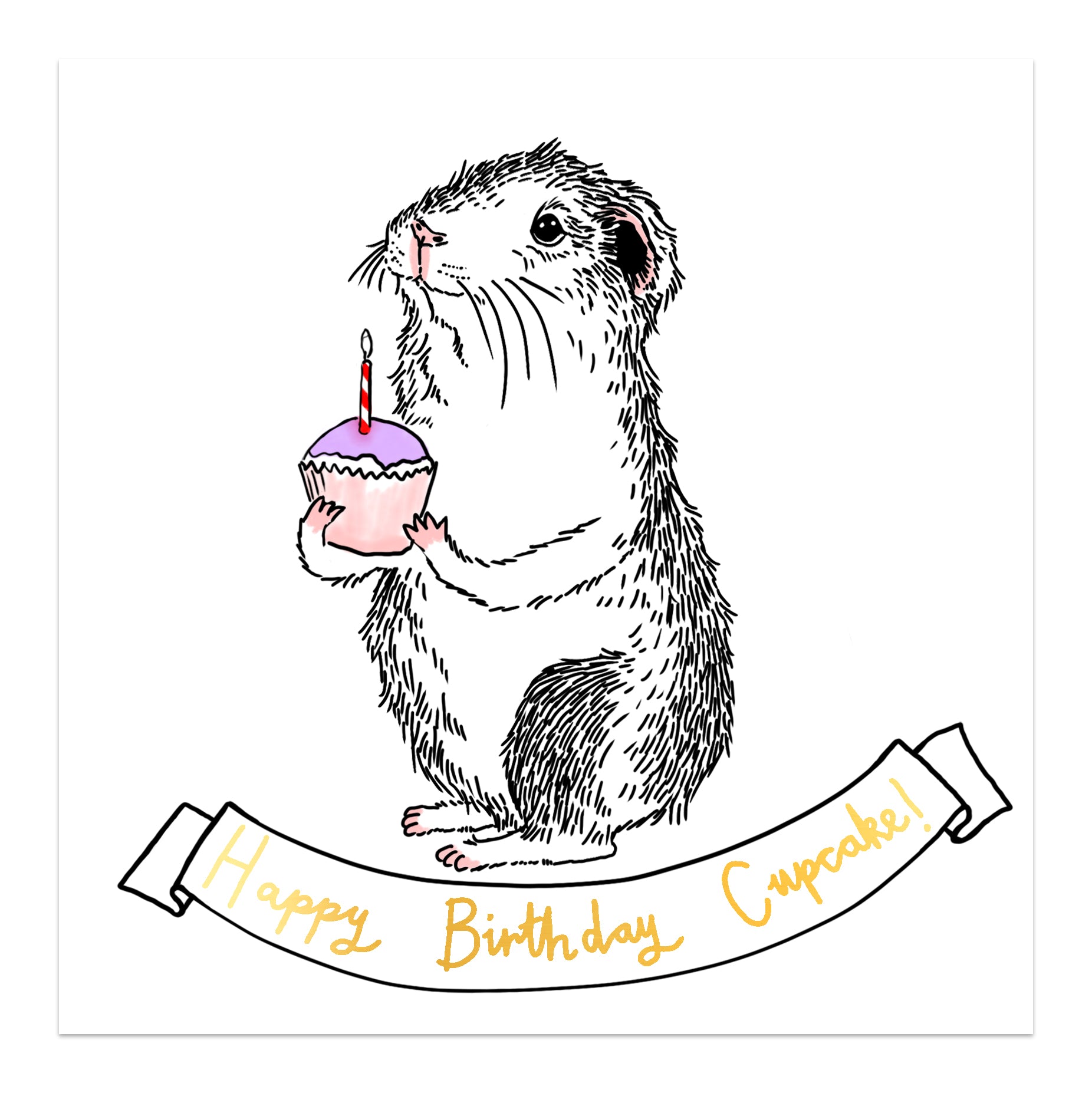 Birthday Gerbil Christmas Eve Birthday Santa Gerbil In Winter Scene